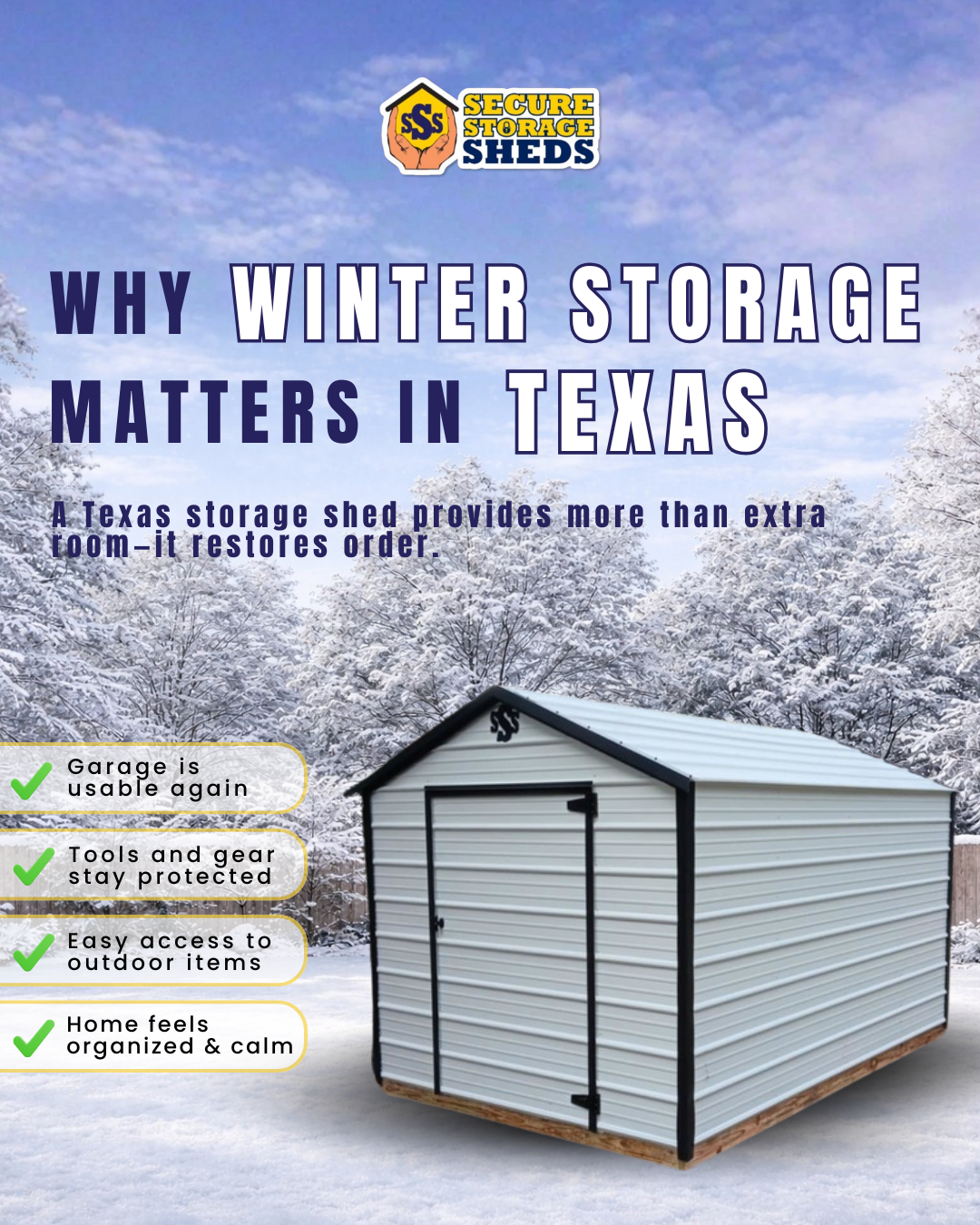 Winter Storage Solutions for Texas Homeowners - Secure Storage Sheds